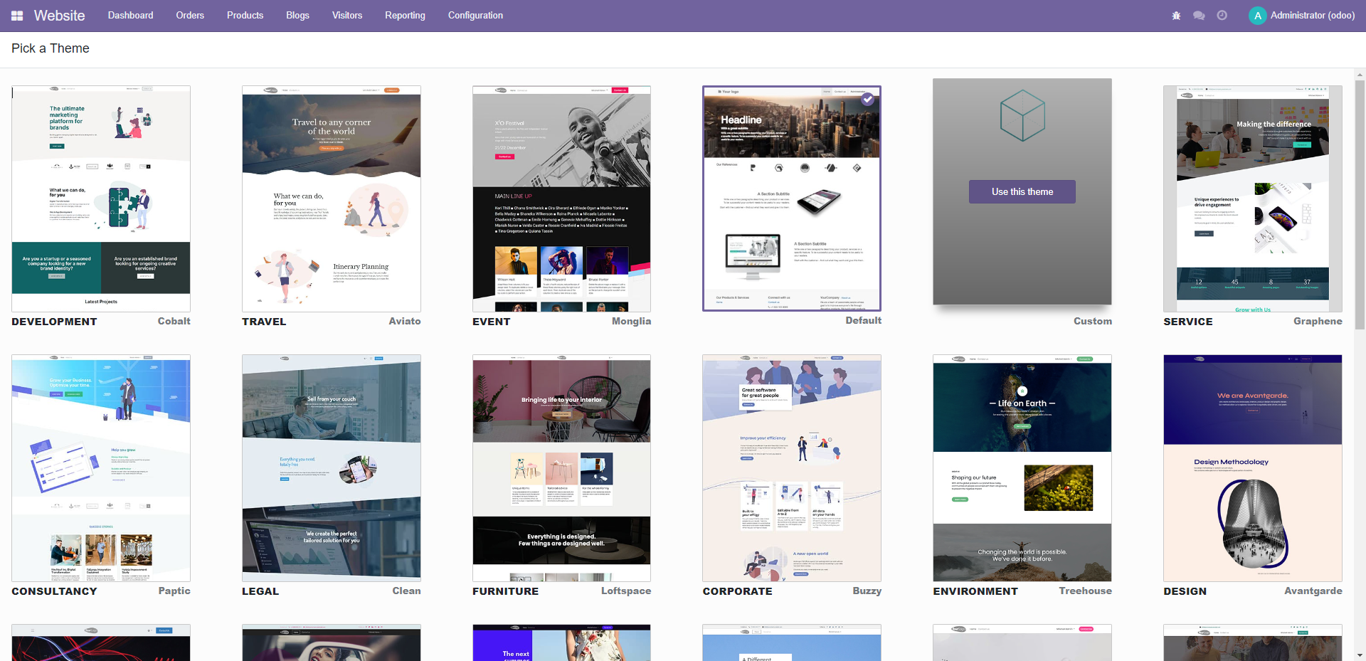 Odoo web design: Building custom snippets with options